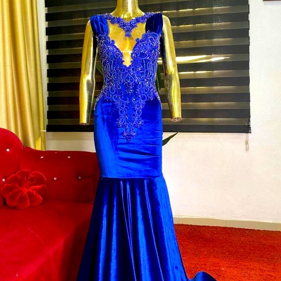 Slash Couture | Dresses | Prom Dress To Floor Blue Prom Dressmermaid ...